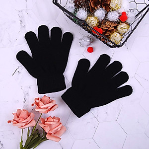 Cooraby 2 Pairs Kid's Thick Magic Gloves Toddler Winter Stretchy Warm Full Fingers Gloves Mittens