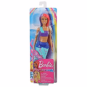 Barbie Dreamtopia Mermaid Doll, 12-inch, Pink and Purple Hair, with Tiara, Gift for 3 to 7 Year Olds