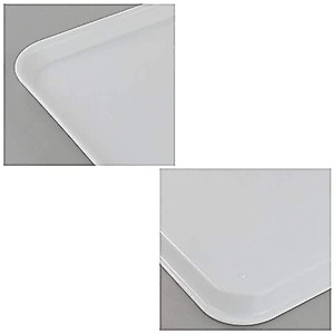 Ponpong White Large Plastic Fast Food Serving Tray, Rectangle, 6 Packs