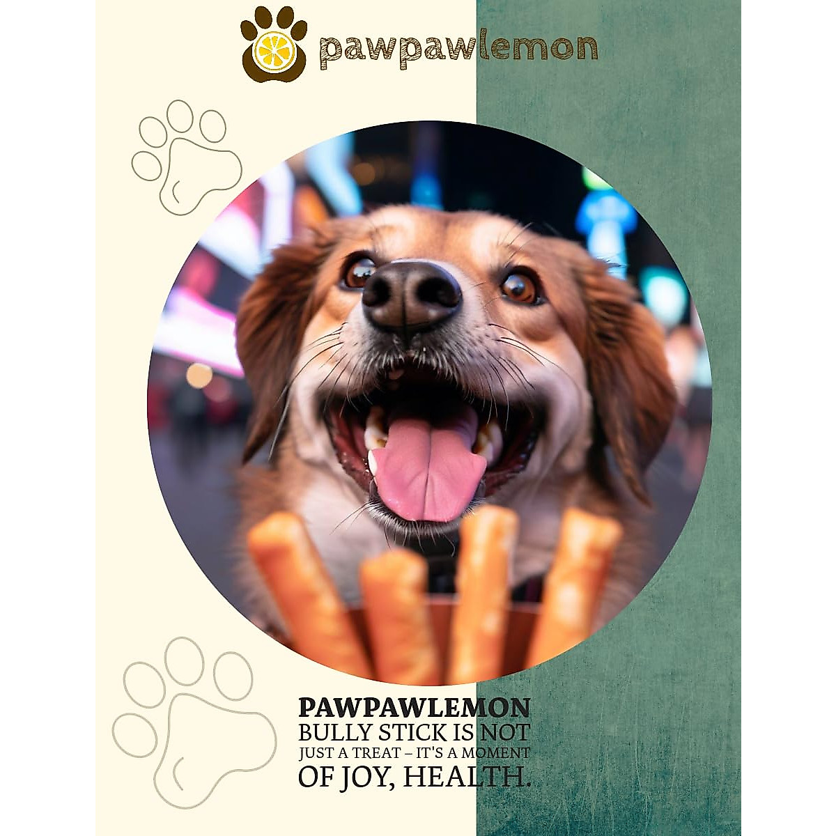 pawpawlemon Bully Sticks for Dogs (6 inch Pack of 20) | Long Lasting Natural Dog Chew | Single Ingredient 100% Beef Pizzle | Packed in The USA | Standard Thickness