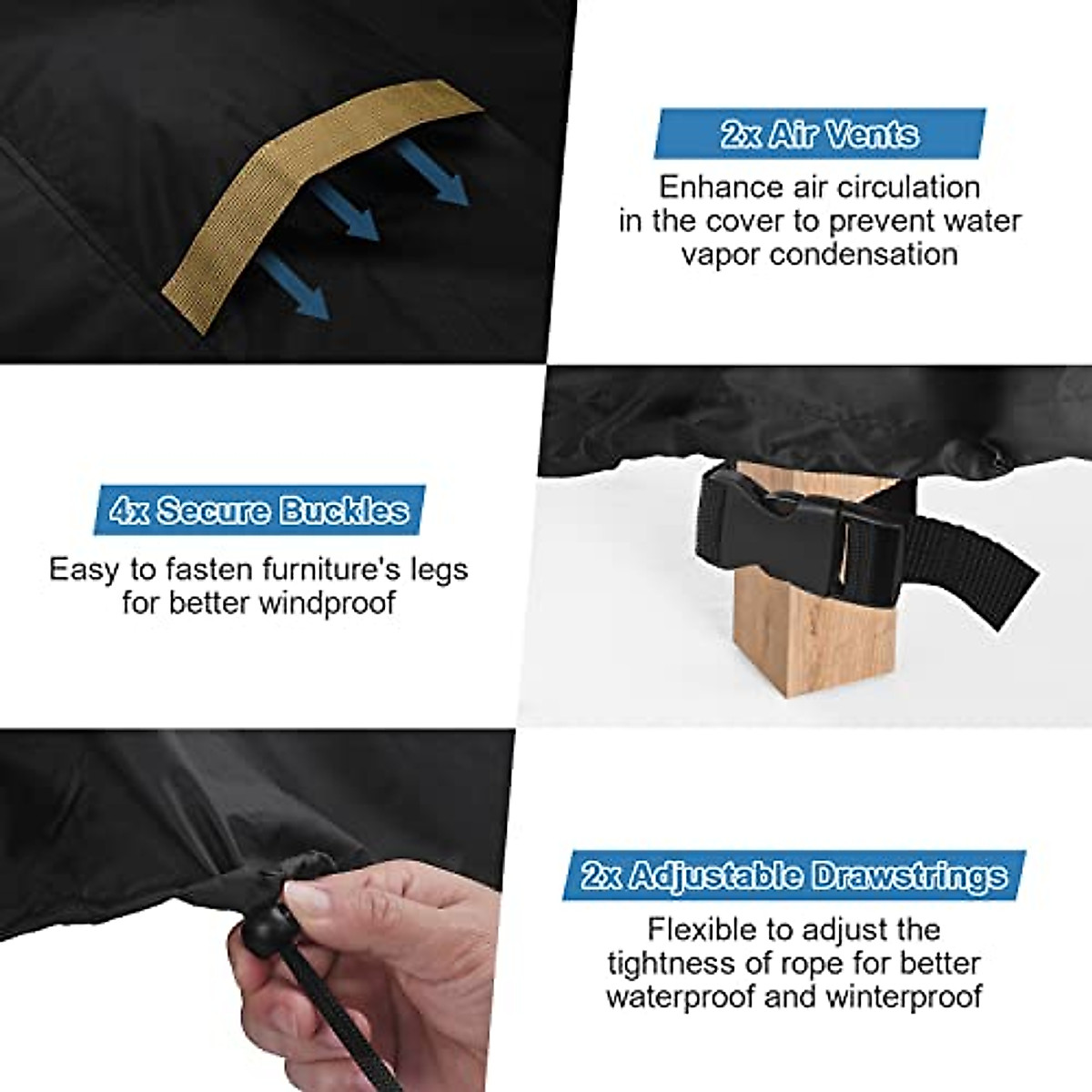 VANSHEIM Outdoor Loveseat Covers Waterproof Patio Couch Covers for Outdoor Furniture Patio Couch Cover Outdoor Sofa Covers for Patio Furniture Heavy Duty Polyester Outdoor Bench Cover 63"x39"x24"/35"