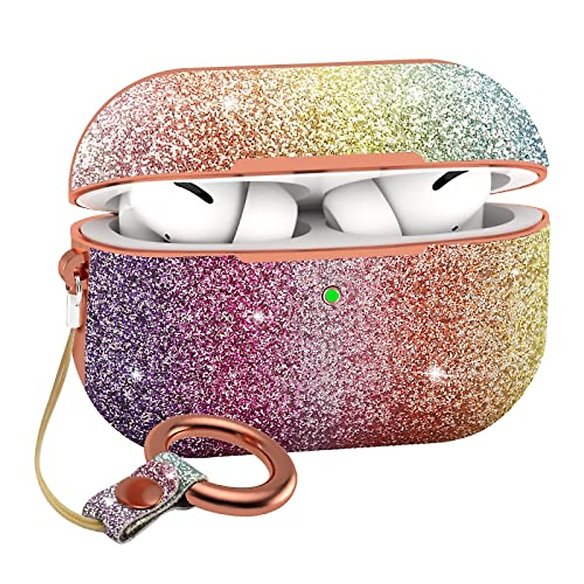 WETAL Girls Bling Case for Apple Airpods Pro Case Cover, Stylish Glitter Protective Case Skin with Keychain Compatible with Airpod Pro, Multicolor