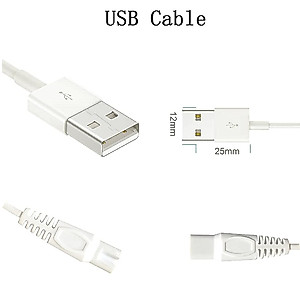 LIANSUM Replacement Finishing Touch Flawless Legs Charger Cord Ladies Legs Razor Shaver USB Cable, Women Electric Trimmer 5V Power Cord White (Only for Finishing Touch Flawless Legs)