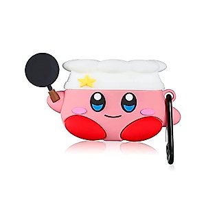 Funny Case Compatible with New Apple AirPods (3rd Generation) Anime Cool Kawaii Food Cover Silicone Shell Anti-Fall Cases for New Apple AirPods 2021 with The Carabiner for Men Women Pink Monster