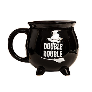 Double Double Toil and Trouble Cauldron Ceramic Coffee Mugs - 2 Pack - 15oz Halloween Mug