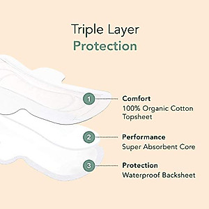 Rael Pads for Women, Organic Cotton Cover - Period Pads with Wings, Feminine Care, Sanitary Napkins, Heavy Absorbency, Unscented, Ultra Thin (Overnight, 20 Count)