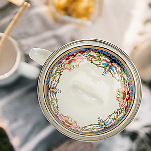 Vintage Enamel Basin Soup Bowl: Retro Round Enamel Mixing Bowl with Lid Handle Salad Serving Enamelware Container for Pho Soba Soup Rice Udon Cereal Ice Cream Yellow