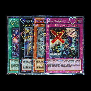 100PCS Holographic Card Sleeves for Japanese Sized Cards YGO Card Protectors (61x88mm, Hearts)