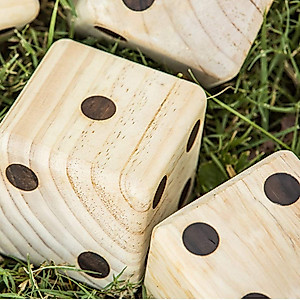 Giant Wooden Set of 6 Yard Dice with Yardkle and Yardzee Scoreboard-Yard Outdoor Games for Adults and Family Giant Lawn Games-Choose Your Set