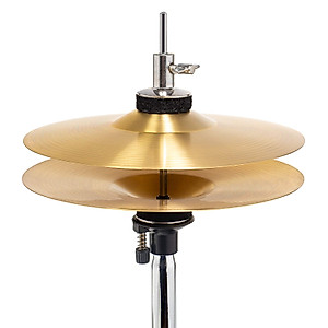 Ashthorpe 5-Piece Complete Junior Drum Set with Genuine Brass Cymbals - Advanced Beginner Kit with 16" Bass, Adjustable Throne, Cymbals, Hi-Hats, Pedals & Drumsticks - Red