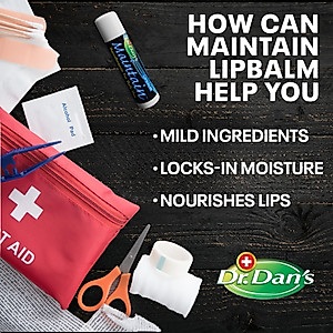 Dr. Dan's Maintain Lip Balm - Perfect for Everyday and Cortibalm aftercare, Mild Ingredients & Beeswax, Vitamin E Enriched for Moisturizing Dry Lips, Ensures Smooth, Soft Feel, 3 Pack