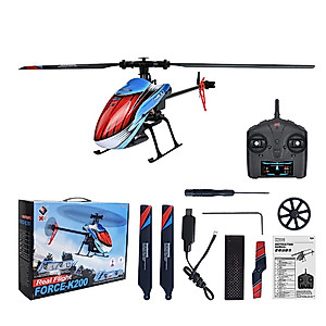 WLtoys XK K200 4CH 6-Axis Gyro Altitude Hold Optical Flow Localization Flybarless RC Helicopter RTF (with 1 Battery)