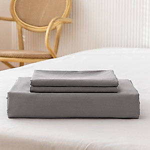 Minor Monkey Full/Queen Duvet Cover 1000 Thread Count 100% Egyptian Cotton Luxury Hotel Quality Silver Grey Quilt Cover & Pillow Sham - 3 PC All Season Duvet Cover Set with Zipper Closure, Corner Ties