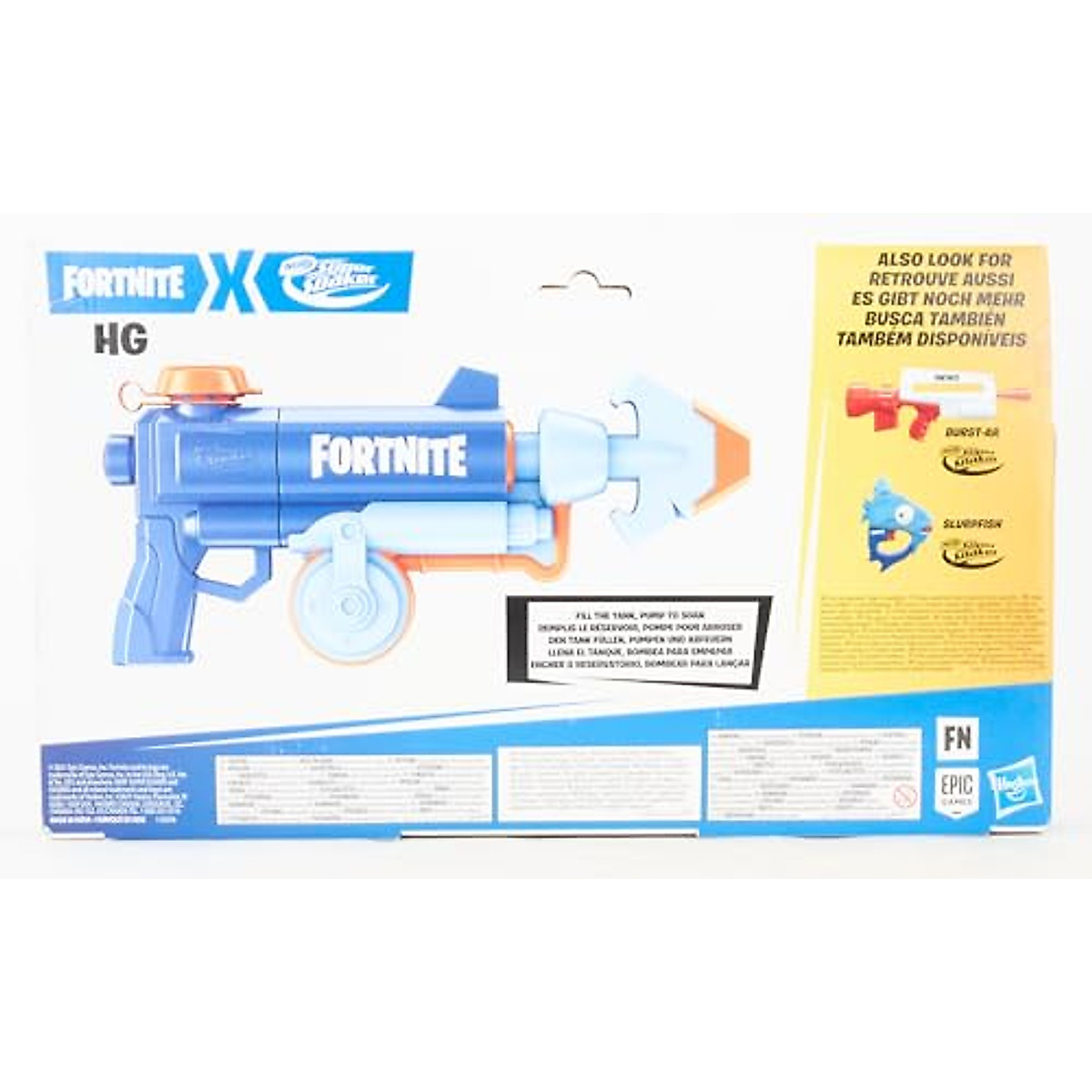NERF Super Soaker Fortnite HG Water Blaster - Pump-Action Soakage for Outdoor Summer Water Games - for Teens, Adults