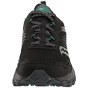 Saucony Women's Excursion TR15 Trail Running Shoe, Black/Jade, 8.5 Wide