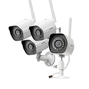 Zmodo 1080p Full HD Wireless Security Camera System, 4 Pack Smart Home Indoor Outdoor WiFi IP Cameras with Night Vision, Compatible with Alexa