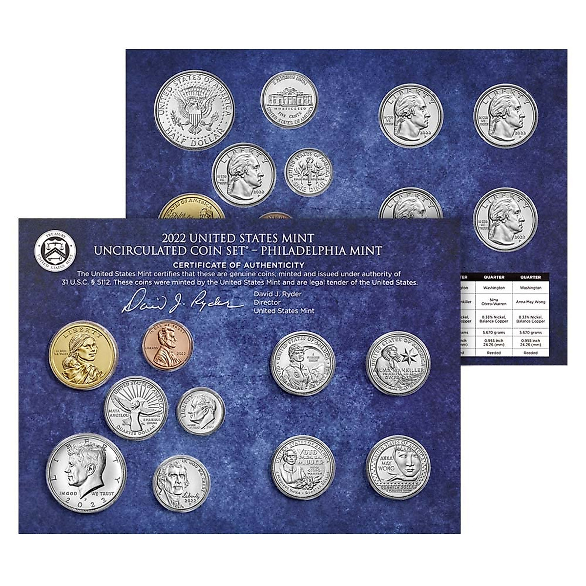 2022 P, D U.S. Mint Uncirculated 20 Coin Mint Set Uncirculated