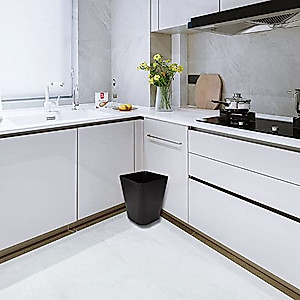 ZOFORTY 6 Pack Slim Plastic Trash Can Wastebasket 1.5 Gallon Small Garbage Bin Black Trash Bin Waste Basket for Office Bathroom Bedroom Home Kitchen Dorm - 9”High