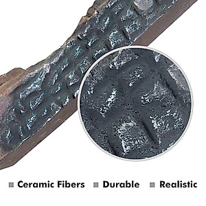 JP OutdoorGas Fireplace Logs Large 5 Pieces Artificial Realistic Ceramic Wood Logs for Indoor Outdoor Fireplace Fire Pits