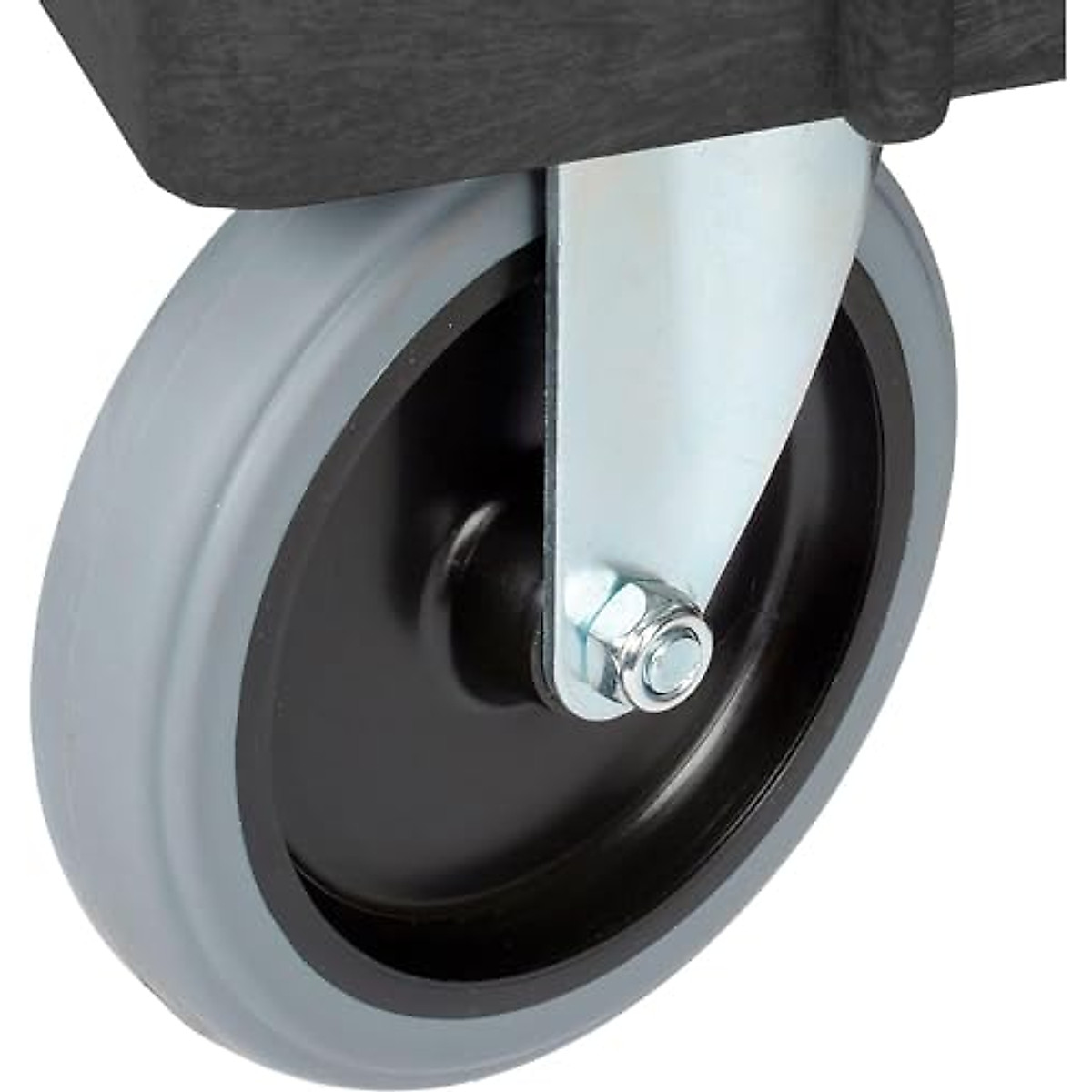 Global Industrial Industrial Service & Utility Cart, Plastic 2 Flat Black Shelf, 44” x 25-1/2”, 5" Rubber Casters