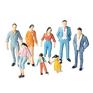 People Figurines, 20 Pcs Model Trains Architectural 1:30 Scale 2.2 Inch Painted Figures Sitting and Standing Tiny People for Miniature Scenes Railway Layout