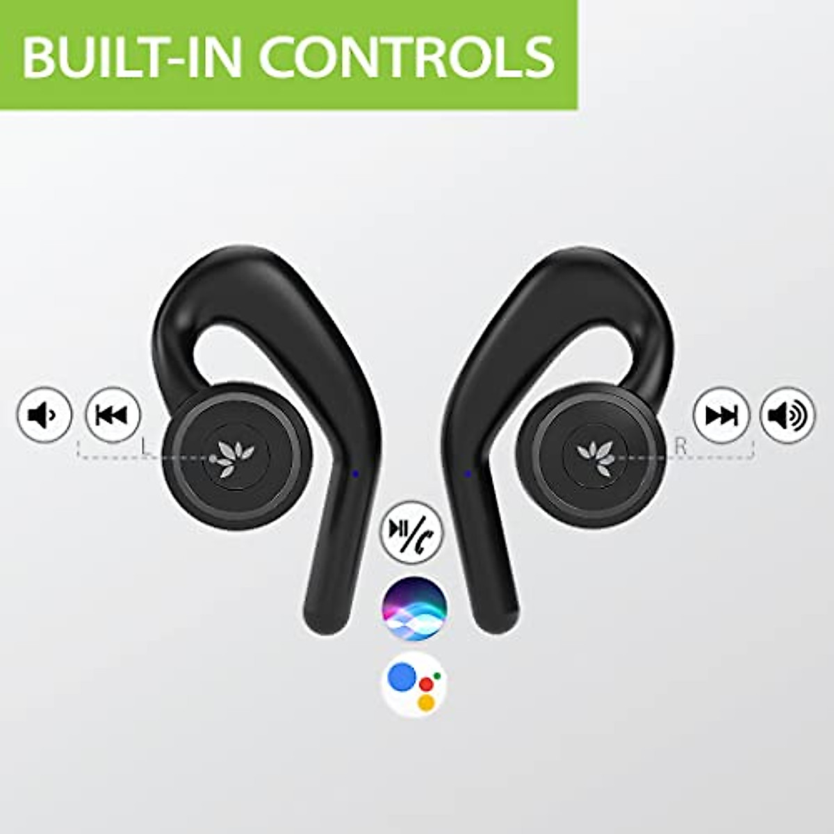 Avantree TWS116 - Open-Ear Wireless Headphones & Charging Dock with Surroundings Awareness, Mono & Stereo Modes, and Secure Nonadjustable Earhooks