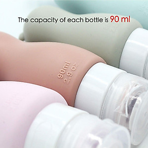 Cute Travel Bottles, 3oz (90ml) Portable Cute Bear and Rabbit Travel Size Bottles, Leakproof Soft Silicone Travel Containers for Lotions and Creams, Shampoo, Conditioner, Liquids