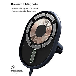 iOttie Velox Magnetic Wireless Charging Air Vent Car Mount. Compatible with MagSafe iPhones, including iPhone 12/13, iPhone 14, iPhone 12/13/14 Pro/Pro Max, 12/13 mini/14 Plus (Power Supply Included)