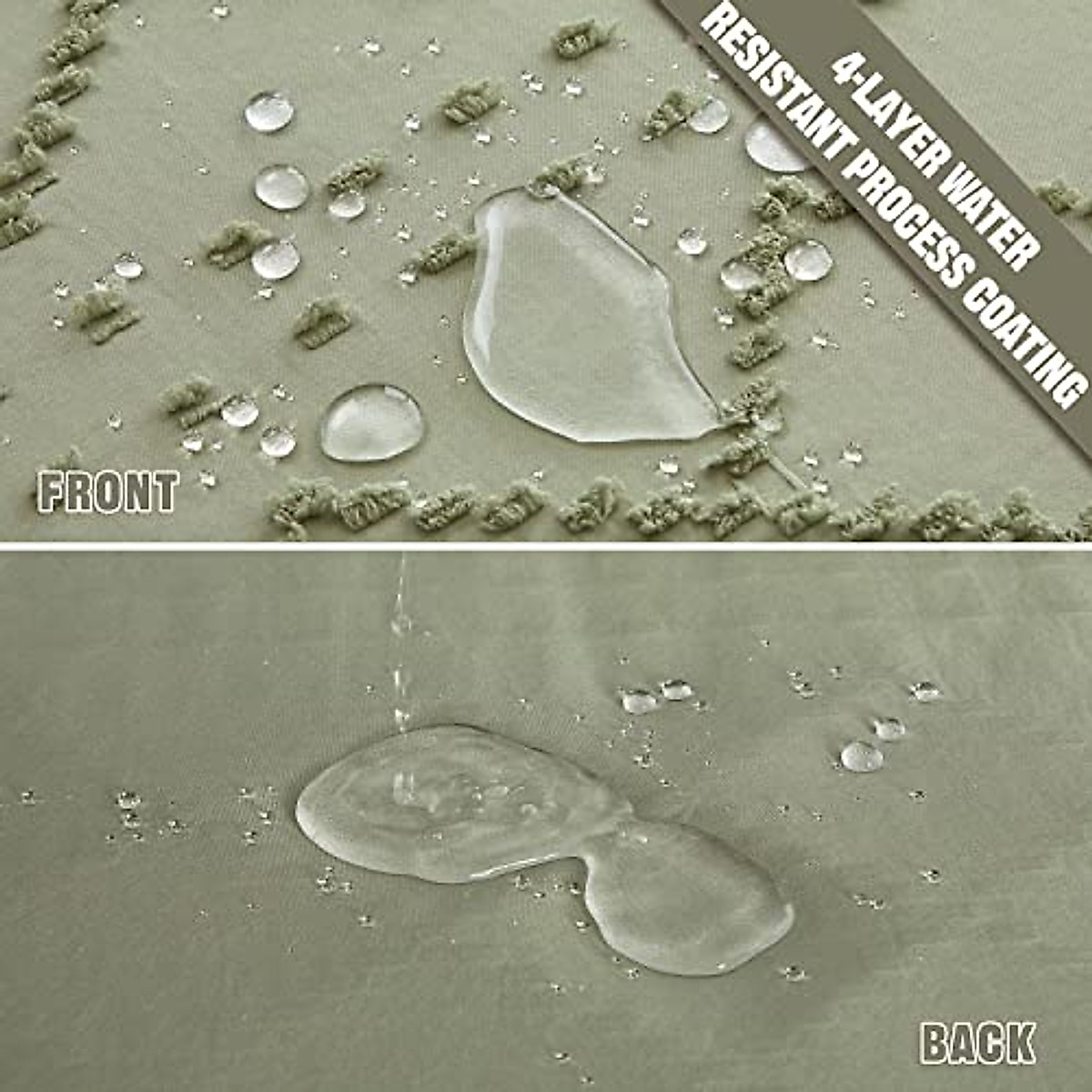 Siiluminisoy Sage Green Boho Shower Curtain Woven Fabric Cute Shower Curtain, 72 x 72 Tufted Chevron Textured Striped Modern Farmhouse Minimalist Cloth Shower Curtain Set with Hooks for Bathroom