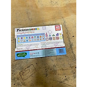 PicassoTiles Magnetic Building Blocks with Tiles and Click-in Educational Graphic Arts Magnet Construction Toy Set STEM Learning Playset Child Brain Development Stacking Playboard