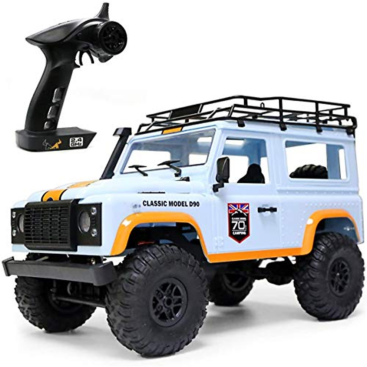 The perseids RC Cars Remote Control Truck RC Rock Crawler 1:12 2.4G 4WD Off-Road Racing Vehicle Semi Truck and Trailer Electric Hobby Grade RTR Toy for Kids Over 14 and Adults (MN-99 Blue)