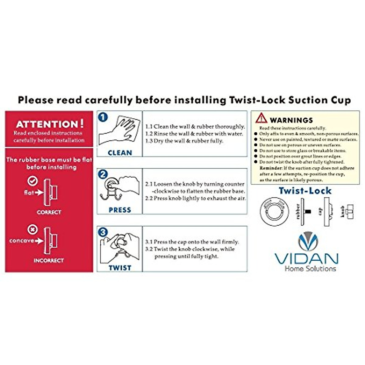 Vidan Home Solutions Shower Caddy | Stainless steel, rustproof, wall mounted with suction cups, modern, spacious, multi-shelf shower organizer for Shampoo – Conditioner – Soap – Loofah – Razor