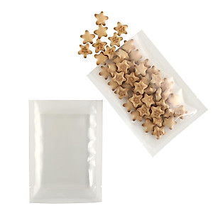 Set of 100 Chamber Vacuum Sealer Bags Clear and White BPA-Free Flat Open Fill Pouches for Food Packing (4.75 inch x 6.75 inch)