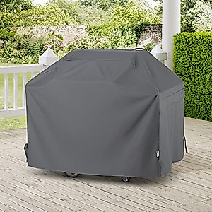 Unicook Grill Cover 55 Inch, Heavy Duty Waterproof BBQ Cover, Fade Resistant BBQ Grill Cover, Compatible with Weber, Char-Broil, Nexgrill and More Grills, Protect Your Grill Like New, Grey