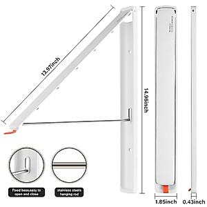 GOHOLE Wall-Mounted Clothes Drying Rack - Retractable & Foldable Hanger for Laundry Room Organization and Storage (2 Pice, White)
