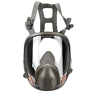 3M Safety 142-6900 Safety Reusable Full Face Mask Respirator, Dark Grey, Large