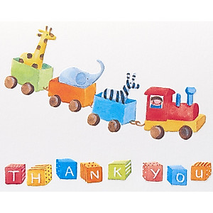 Papyrus Baby Thank You Cards with Envelopes, Toy Train (12-Count)