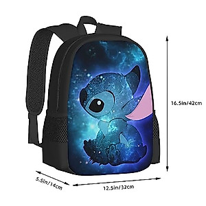 Stitch Cartoon Anime Backpack For Large Capacity Portable Anime Laptop Bag Cute Lightweight Outdoor Travel Laptop Backpack