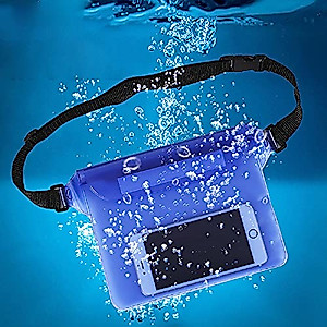 AFXOBO Waterproof Phone Waist Bag, Underwater Activity Waterproof Mobile Phone Pocket with Zippers for Boating Swimming Snorkeling