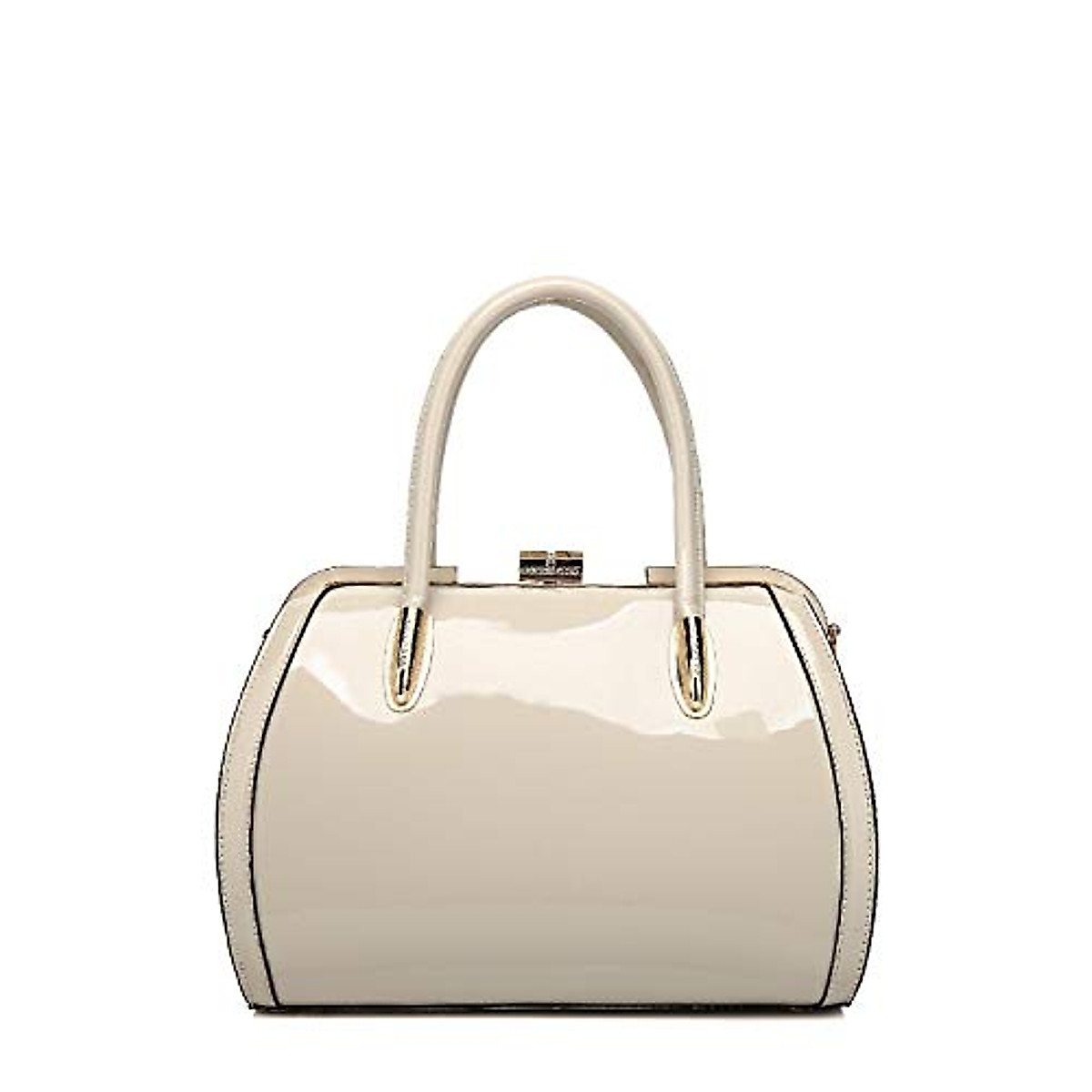 Style Strategy bone purses patent leather handbags for women Top Handle with kiss lock Satchel Shoulder big bags crossbody for women