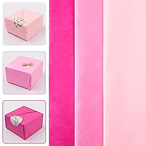 60 Sheets Gift Tissue Paper Bulk,20" x 14",Tissue Paper for Gift Bags,DIY and Crafts,Gift Wrapping Tissue Paper for Valentine's Day Mother's Day Birthday Wedding Baby Shower, 3 Colors (Pink)