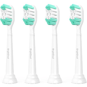 BrightDeal Replacement Toothbrush Heads for Philips Sonicare ProtectiveClean 4100 5100 6100 DailyClean DiamondClean EasyClean PowerUp Plaque Control Gum Health C2 G2 HX6817/01 HX6857/11 White, 4 Pack
