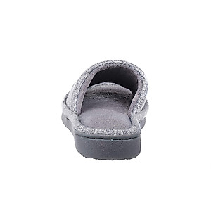 isotoner Women's Premium Knit Slide Slippers-Moisture-Wicking Lining, Rubber Indoor/Outdoor Sole, Ash, 7-8