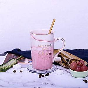 Jumway Not A Day Over Fabulous Mug - Birthday Gifts for Women - Funny Birthday Gift Ideas for Her,Friends, Coworkers, Her, Wife, Mom, Daughter, Sister, Aunt Ceramic Marble Mug 14 Oz Pink