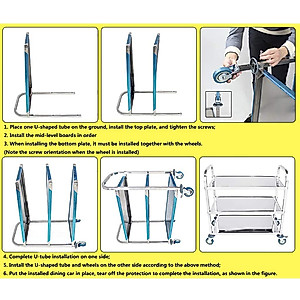 Utility Cart Lab Serving Cart, Medical Cart 3-Layer Stainless Steel Kitchen Service Cart for Hotel, Catering, Restaurant Tool Cart-85 X 45 X 90CM