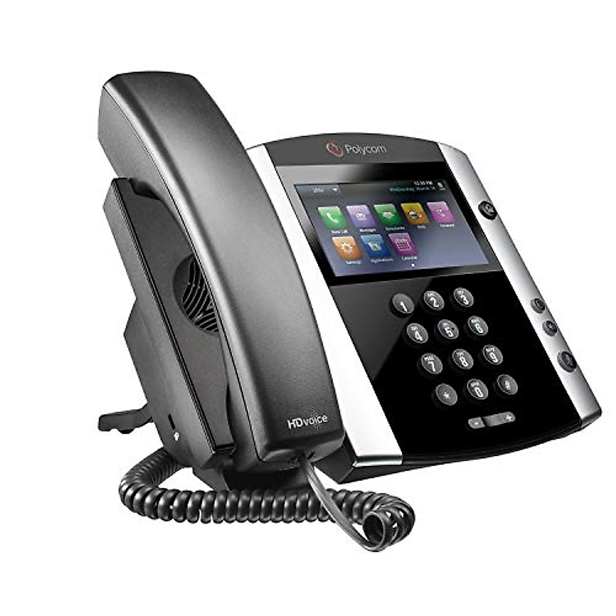 Polycom VVX500 Skype Business Media Phone - 2200-44500-019 (3.5” Touchscreen, 12-line PoE, Power Adapter Not Included) (Renewed)