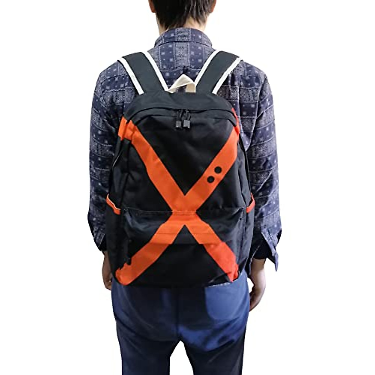 Luckbanjie 17 Inch My Hero Academia Bakugou Katsuki Himiko Toga Backpack for School Anime MHA Bakugo Bookbag Laptop Backpacks (Bakugou Katsuki)