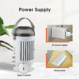 Outdoor Air Conditioner - 400ml water tank Cooling Fans for Bedroom - Mini Mist Spray with 3 wind speeds, 2 Spray Modes | Portable Evaporative Cooling Fan for Room/Office/Camping/Table Car