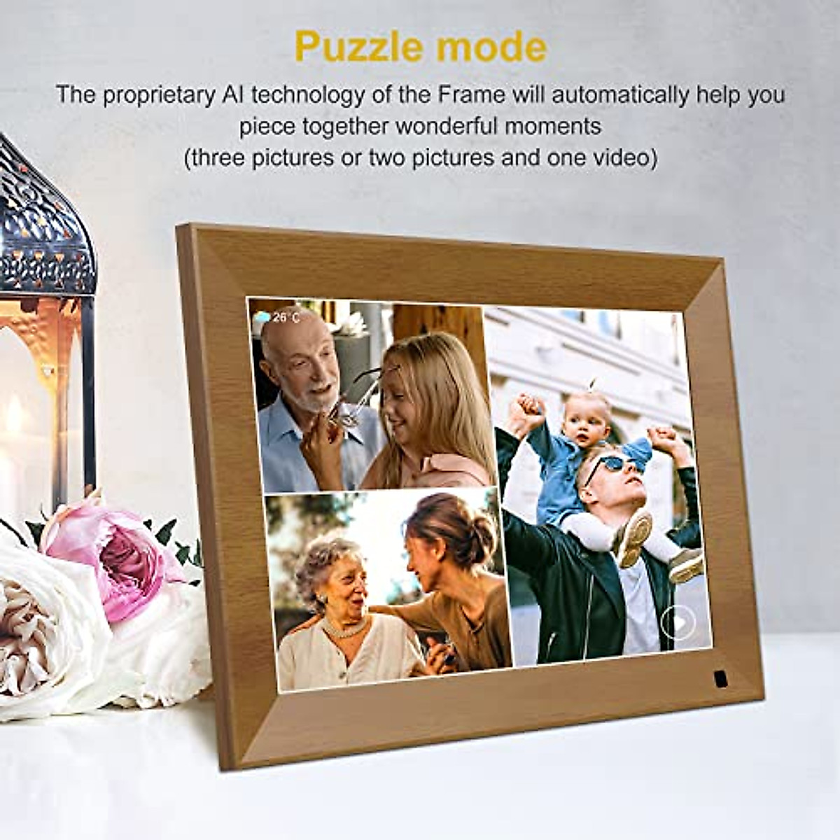 Digital Picture Frame 10.1 inch, Electronic Photo Frame WiFi with APP, Smart Electric Video Photo Frame Slideshow with Email, 1280x800 IPS FHD Uploadable Digital Photo Frames Cloud Storage