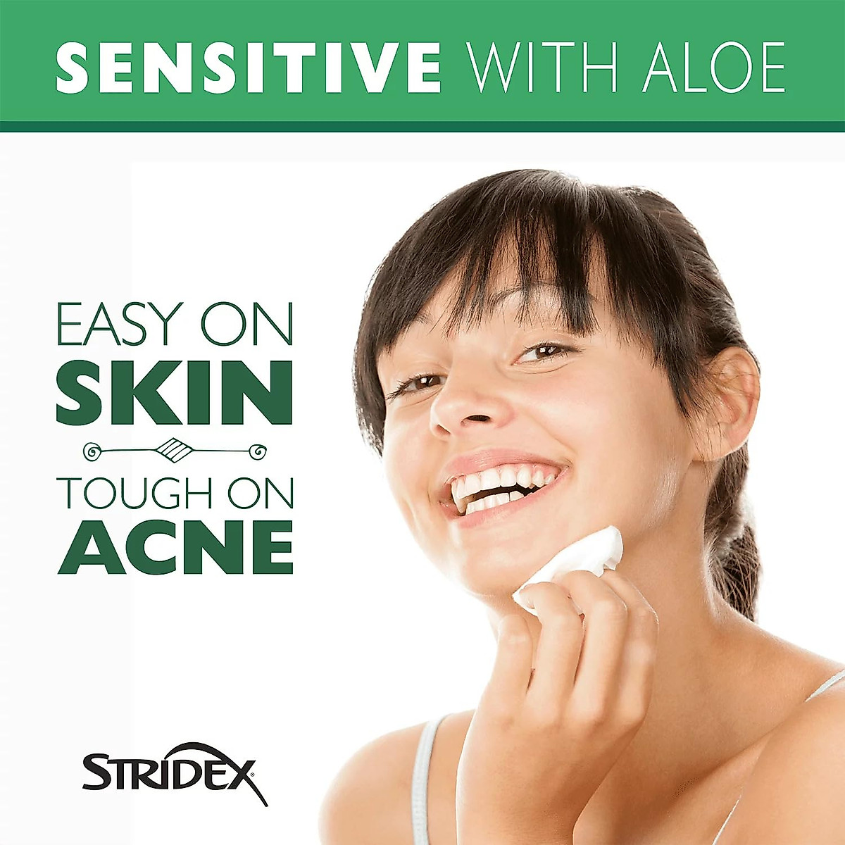 Stridex Daily Care Acne Pads with Aloe, Sensitive Skin, 90 ct